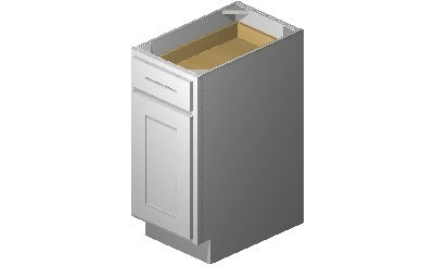 B15 - 15" Wide Single Door & Drawer Base Cabinet - White Shaker ...